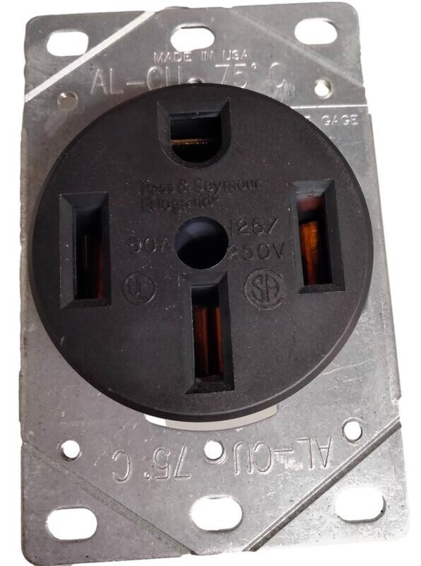 50A RV Receptacle-Black
