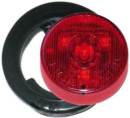 2" LED Trailer Light Round Red/Red w/Grommet & Wire (J-16-RK)