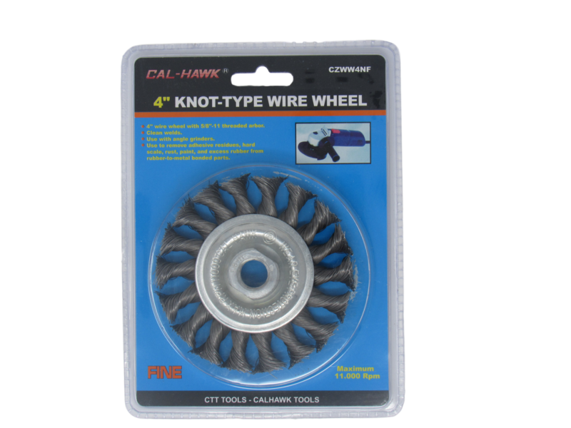 Wire Knot Flat Wheel 4" x 5/8" Arbor