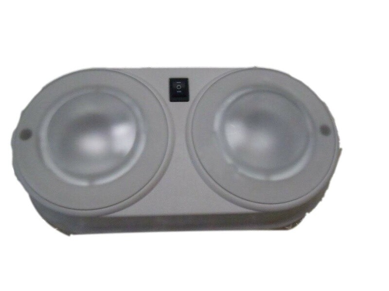 12VOLT SURFACE MOUNT DUAL LIGHT FIXTURE 4.5" FROSTED GLASS RV 81237-W