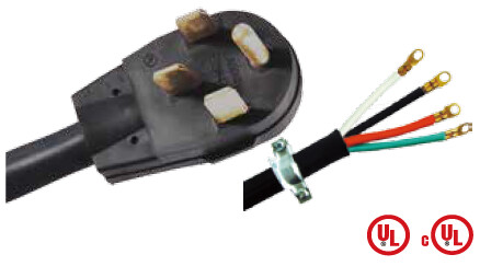 LA009B Range Cord, 3 pole, 4 wire Range Cord 14-50