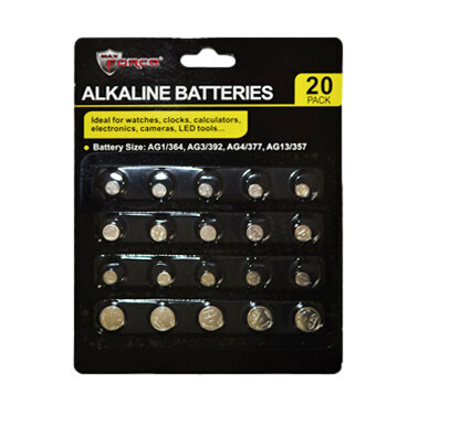 Alkaline Button Cell Batteries (20 PK) (Assorted