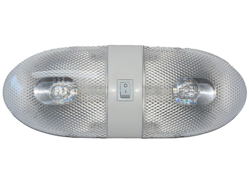 Gustafson 12V Incandescent Double Pancake Interior Light w/ Waffle Lens