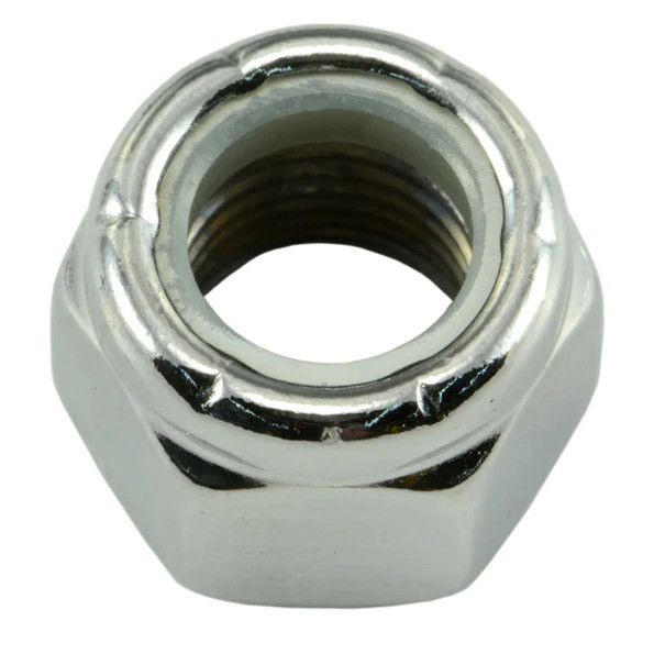 3/8"-24 Chrome Plated Steel Fine Thread Nylon Insert Lock Nut (87217)