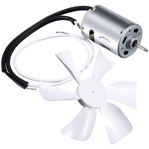 6-Inch White D-Bore Fan Blade & 12V D-Shaft Vent Motor (RT-FVM-6012D)
