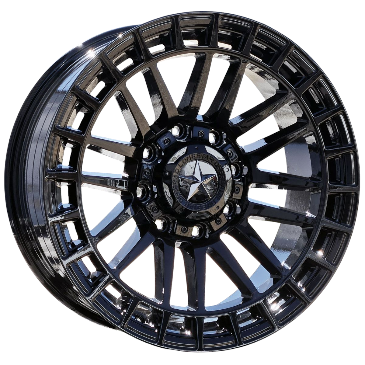 20x9 Gloss Black Lonestar Frontier Wheels (4), 8x180mm, +12mm Offset ...