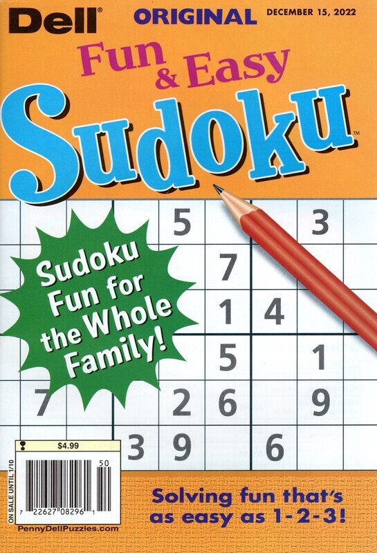 Dell Original Fun and Easy Sudoku 78 | Dell Sudoku Puzzle Books