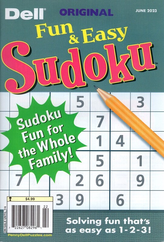 Dell Original Fun and Easy Sudoku June 2023 | Dell Sudoku Puzzle Books