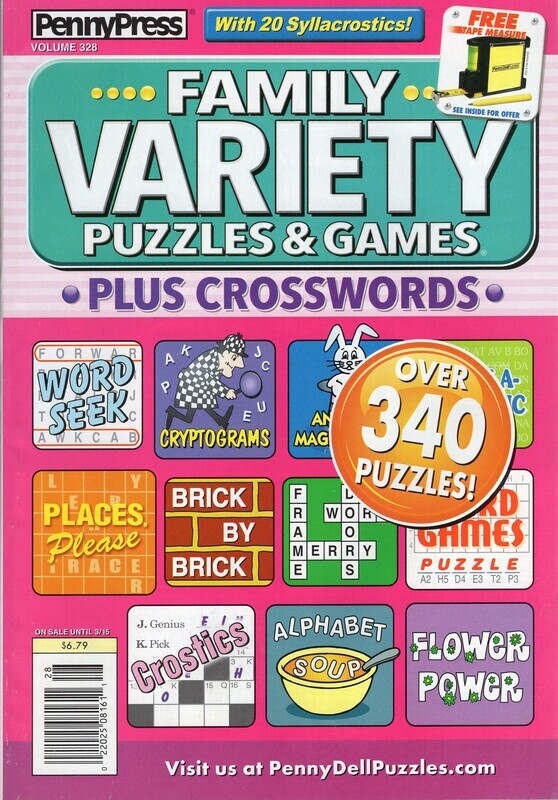 Family Variety Puzzles & Games Plus Crosswords #328 | Variety Puzzle Books