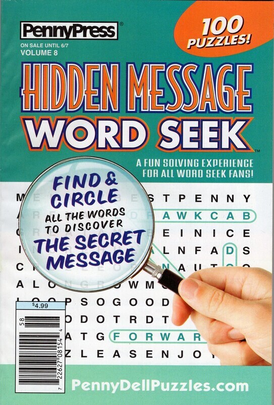 Hidden Message Word Seek puzzle books on sale | Secret Message puzzles