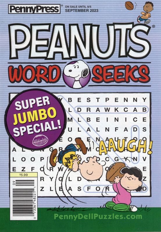 Peanuts Snoopy Word Seeks Puzzles Book by Penny Press Sept 2023