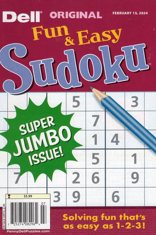Dell Original Fun and Easy Sudoku February 2024