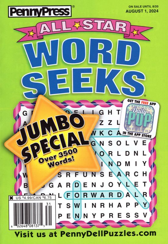 All-Star Word Seeks Puzzle Book August 2024