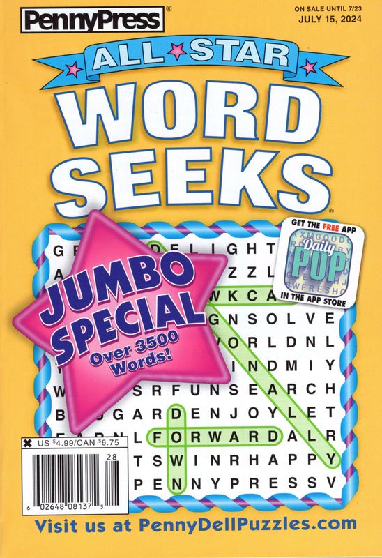 All-Star Word Seeks Puzzle Book July 2024