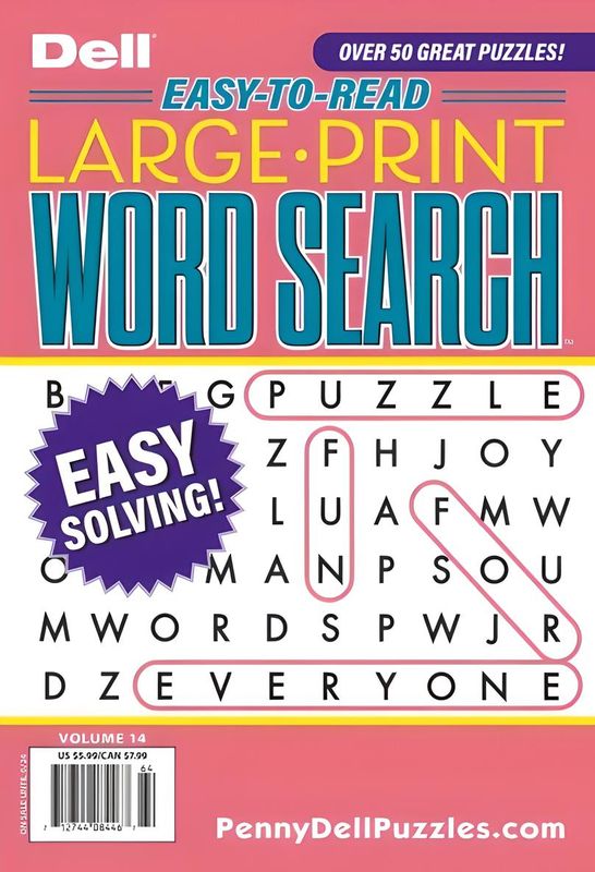 Dell Easy to Read Large Print Word Search (14) Puzzles June 2025