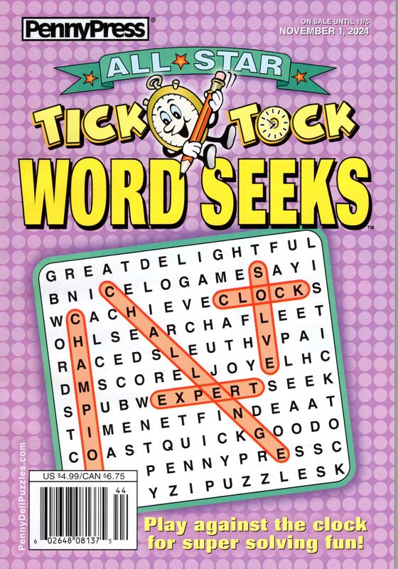 All-Star Tick Tock Word Seeks November 2024
