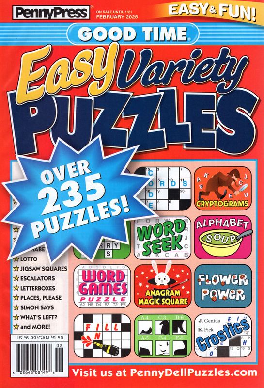 Good Time Easy Variety Puzzles February 2025