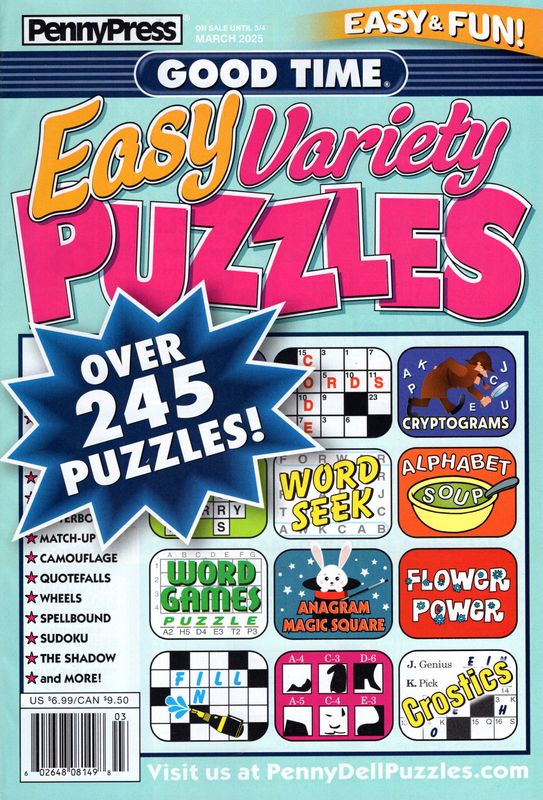 Good Time Easy Variety Puzzles March 2025