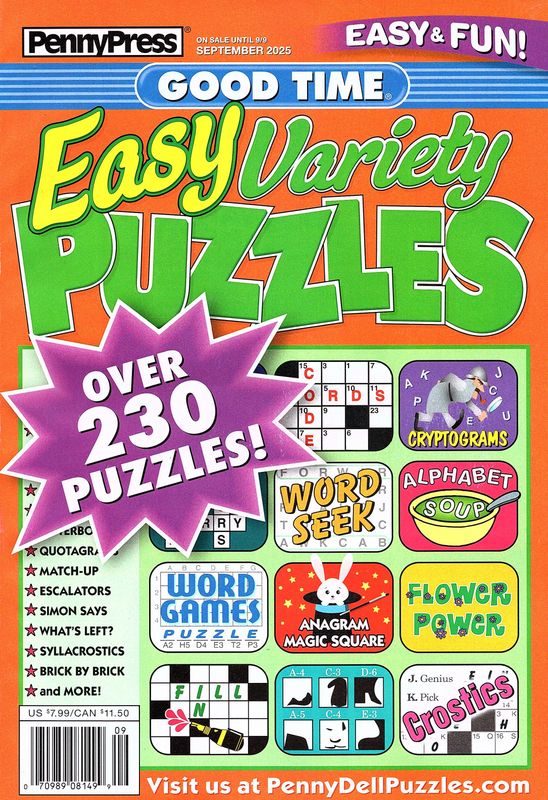 Good Time Easy Variety Puzzles September 2025