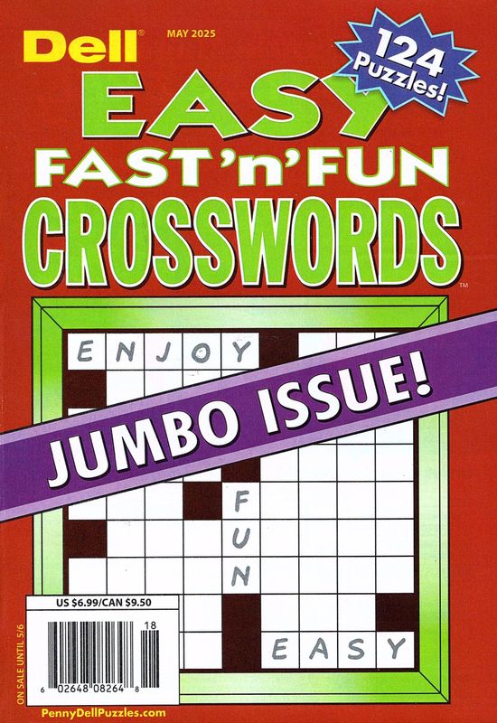 Easy Fast 'n' Fun Crosswords Puzzle Books May 2025