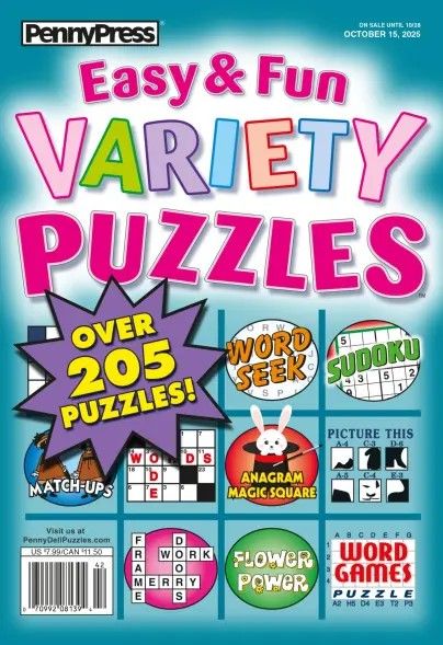 Puzzle Book Store | Easy & Fun Variety Puzzles October 2025