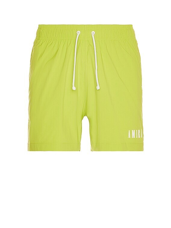 AMIRI LIME GREEN CORE LOGO SWIM TRUNKS