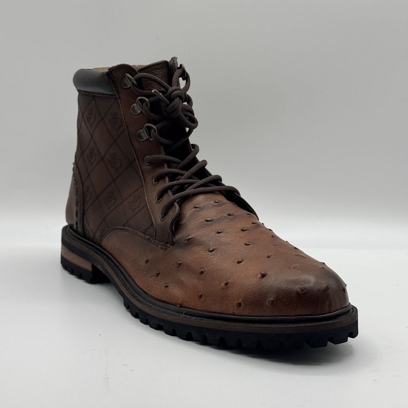 Exotic Men's Shoe Ostrich Brandy E1324