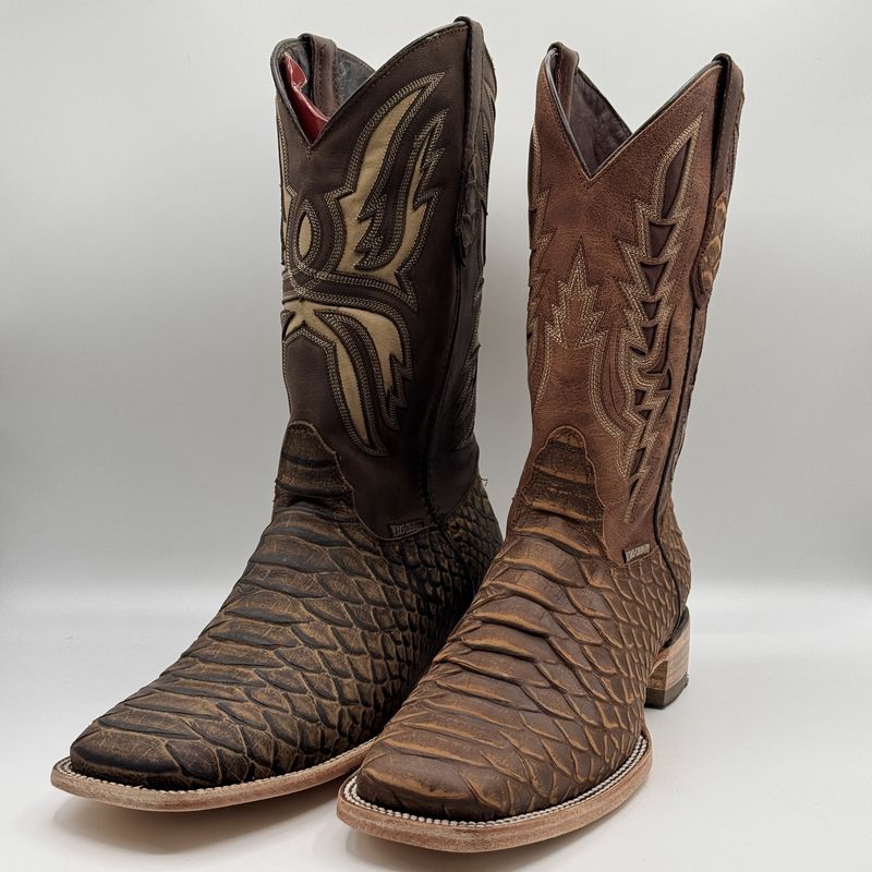 Men's Boot Piton Jumbo Square Toe Leather Sole E683