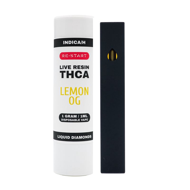 THCA Lemon OG Disposable Vape 1mL Live Resin Indica