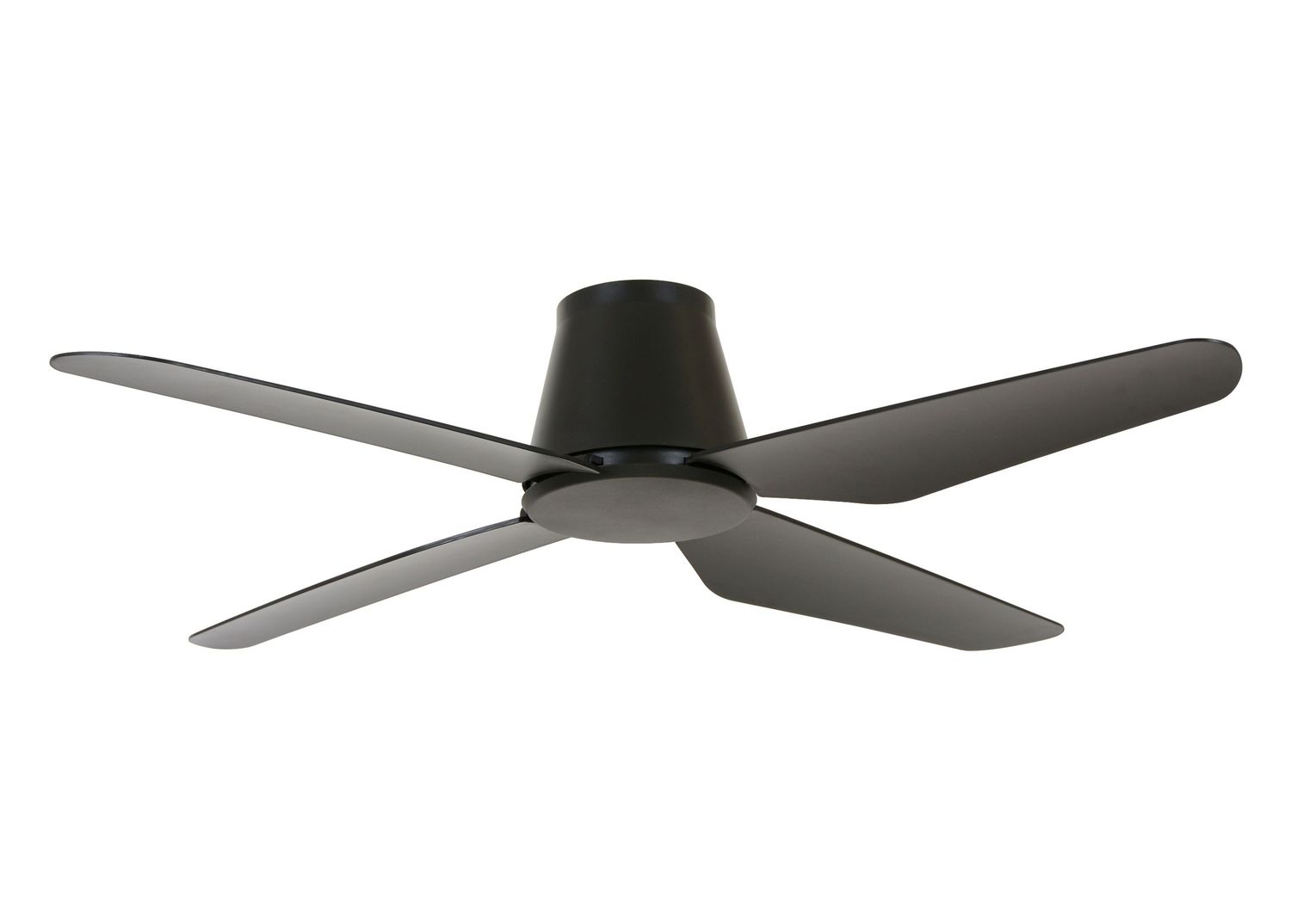 ARIA Black flush ceiling fan Ø122 4 blades with remote control included