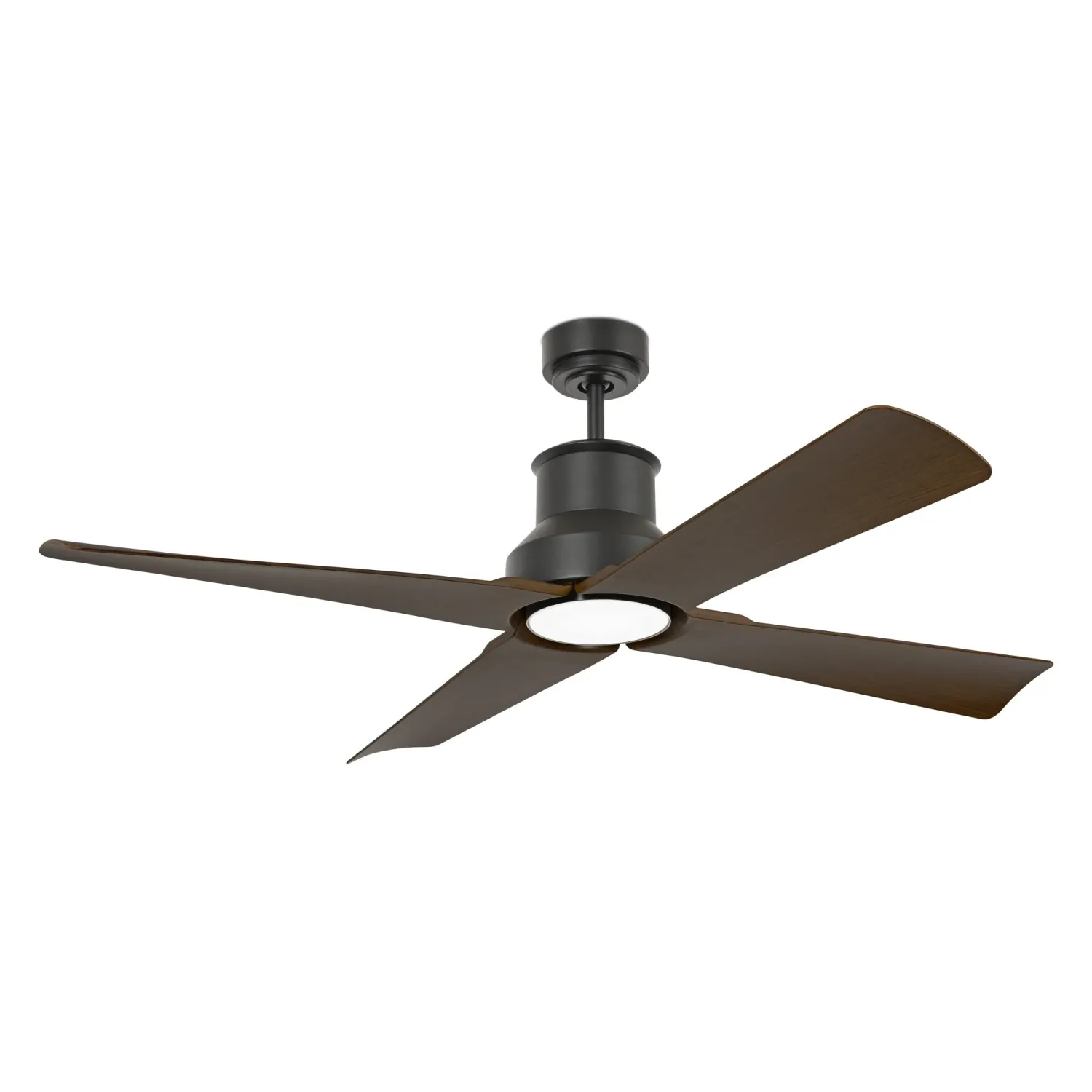 WINCHE Ø127cm ceiling fan matt black/dark brown light integrated and ...
