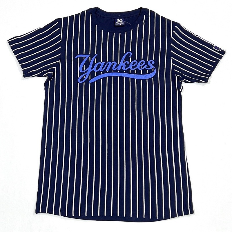 PLAYERA YANKEES RAYADA - AZUL MARINO - ALGODÓN ALICRADO - UNITALLA SM