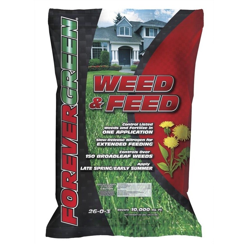 FOREVER GREEN® Weed & Feed Lawn Fertilizer - 10,000 sq. ft. - 32 lb