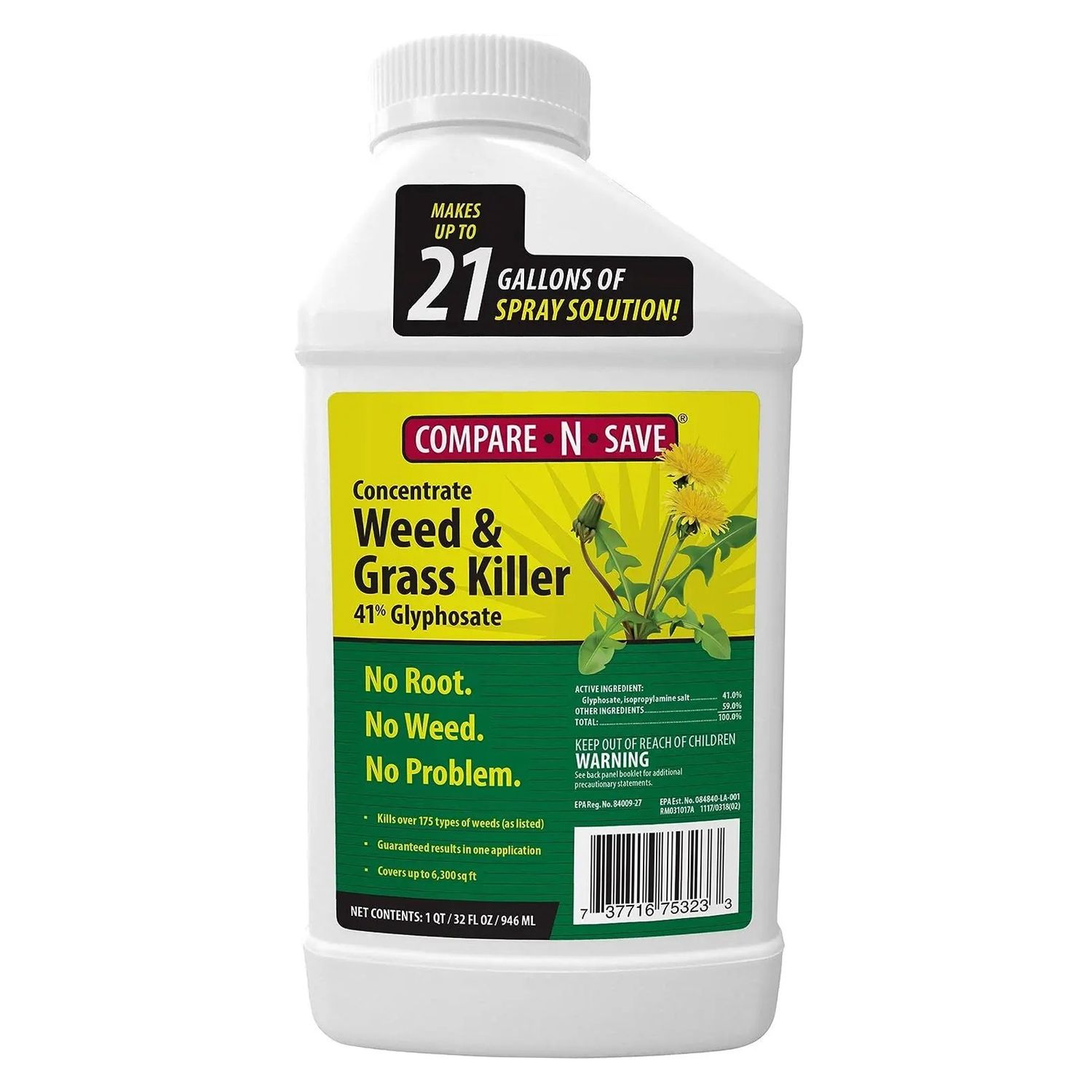 Compare-N-Save 41% Glyphosate Weed Killer Concentrate 32 oz