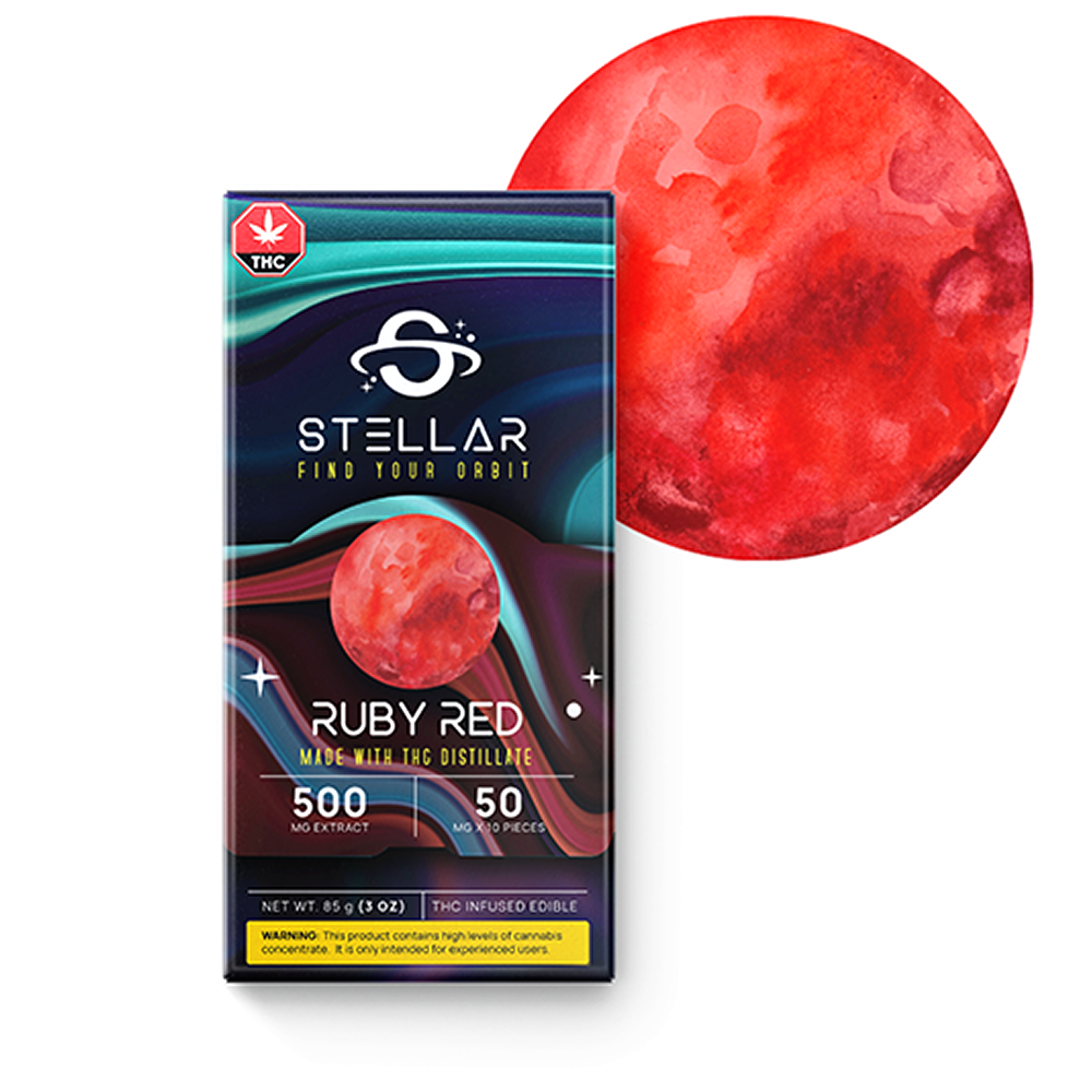 Ruby Red Chocolate Bar - 500mg THC infused