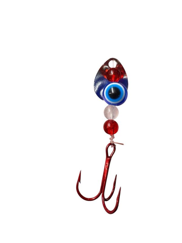 Mean Eye Pike Rig #6 15" Blue Pearl Red
