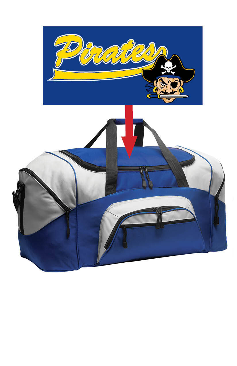 Pirates Logo Duffel Bag LARGE - Order Online - Millworks Custom Apparel ...