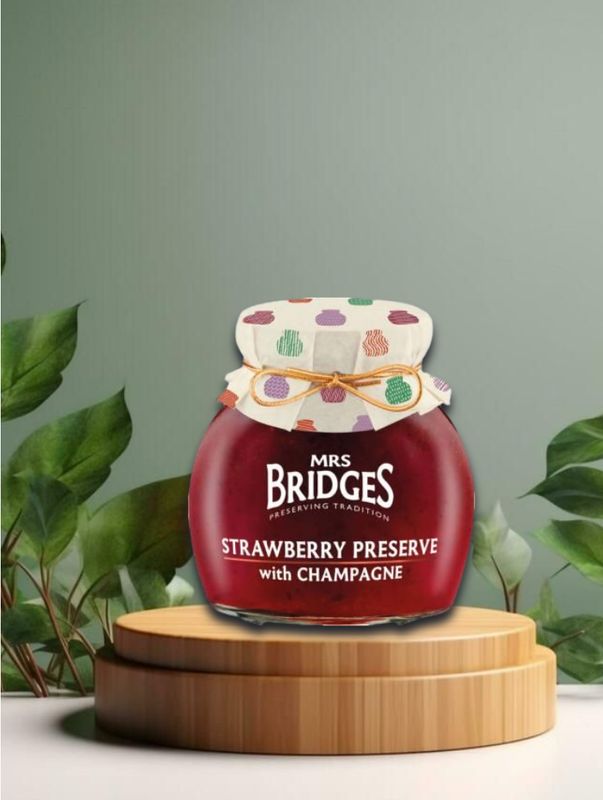 Mrs Bridges Strawberry Preserve with Champagne 340g