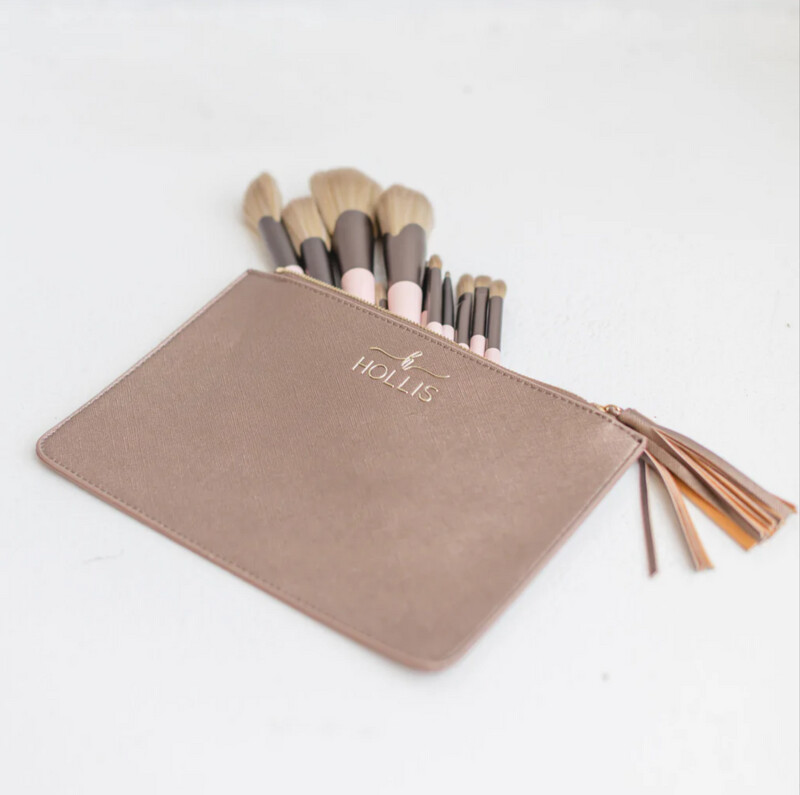 Metallic Mocha Brush and Pouch Set