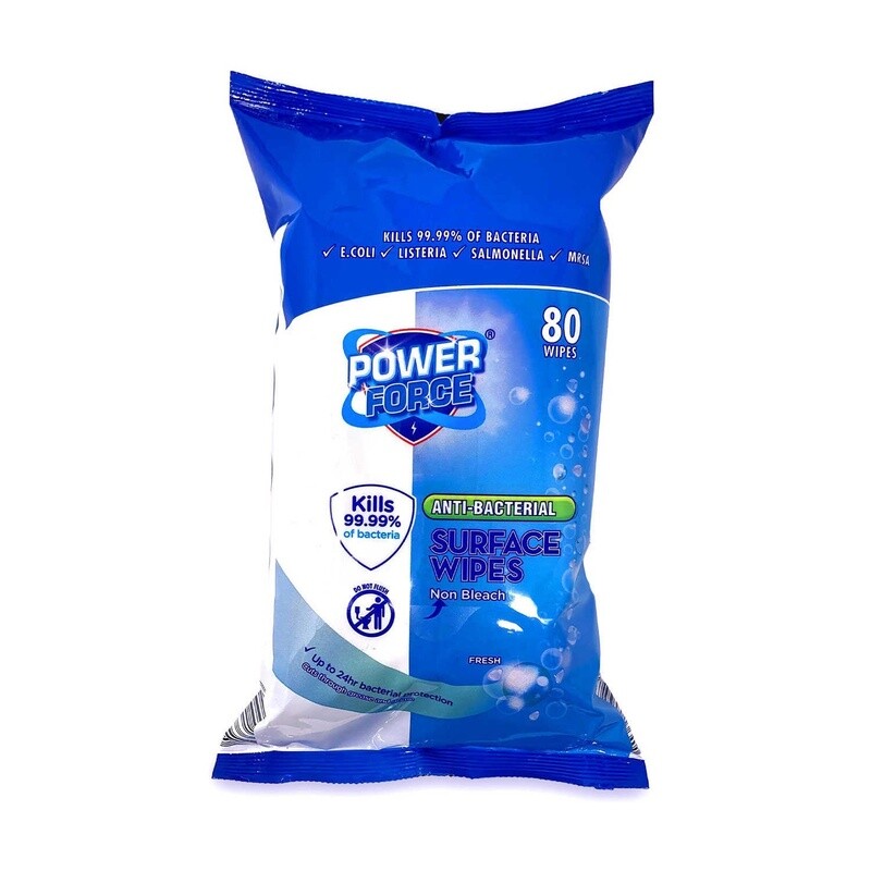 Power Force Anti-Bacterial Wipes 80pcs