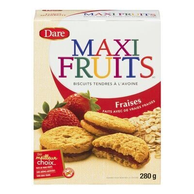 DARE Biscuits tendres à l'avoine aux fraises, Maxi Fruits 280 g