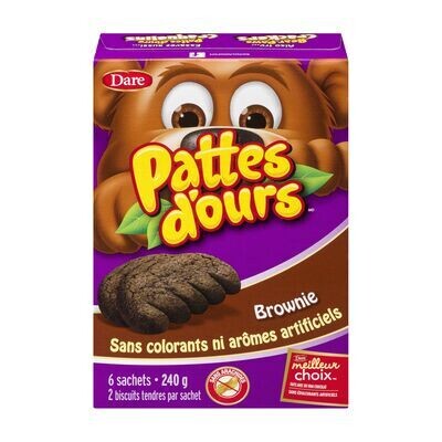 DARE Biscuits tendres au brownie, Pattes d'ours 240 g