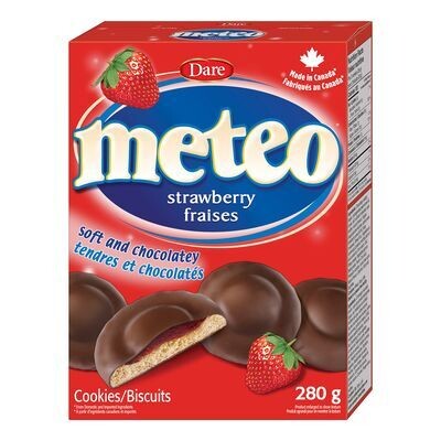 DARE Biscuits tendres à saveur de fraises et chocolat, Meteo 280 g