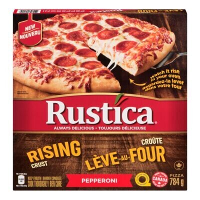 RUSTICA Pizza pepperoni surgelée avec pâte lève au four 784 g