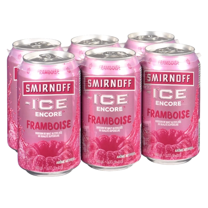 Smirnoff Ice Encore Raspberry 6x355mL Can Carton Pack