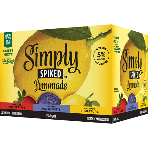 Simply Spiked Lemonade Caisse Mixte 12 355ml Canette
