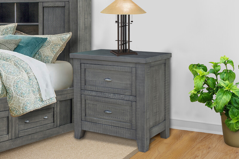 BROOKFIELD NIGHTSTAND (POWER) - FOSSIL GREY
