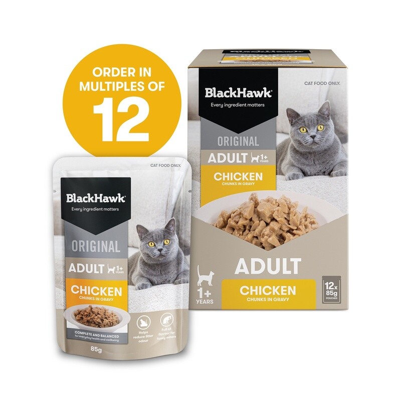 Black Hawk Cat Chicken In Gravy Cat Food 12 x 85g