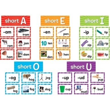 Teacher Created Resources Short Vowels Pocket Chart Cards - Skill ...