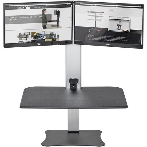 Victor High Rise Electric Dual Monitor Height Adjustable Standing